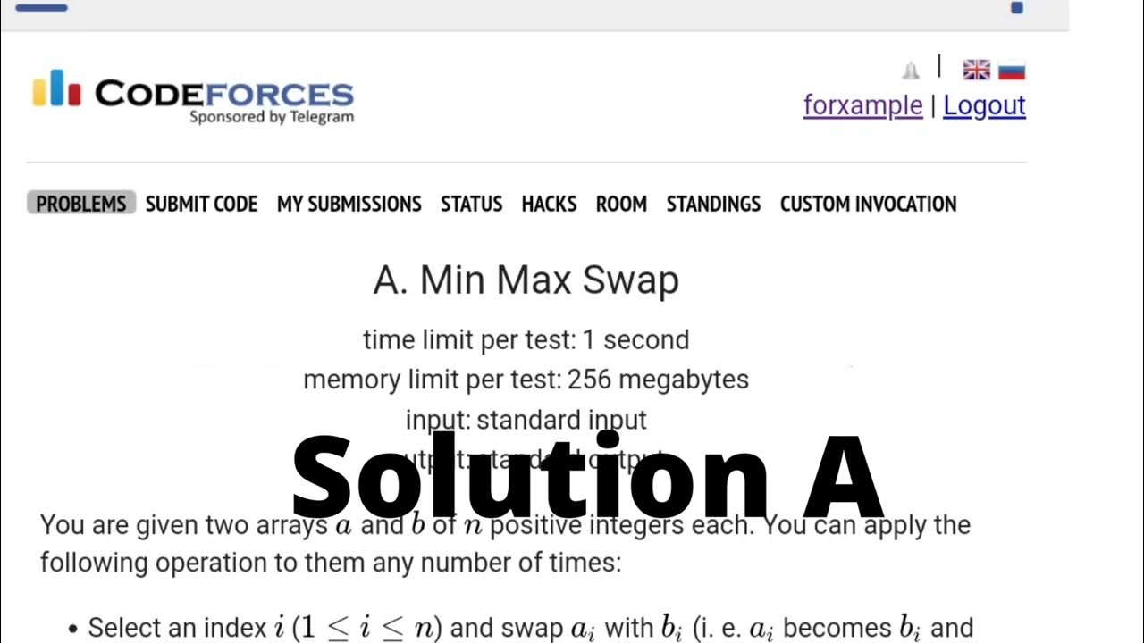 A solution min max swap codeforces - YouTube