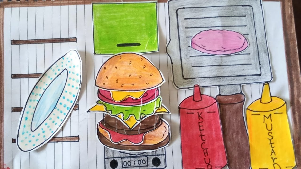 [💸Paper diy💸] Making Burger🍔 | paperdiy play [ asmr ] - YouTube