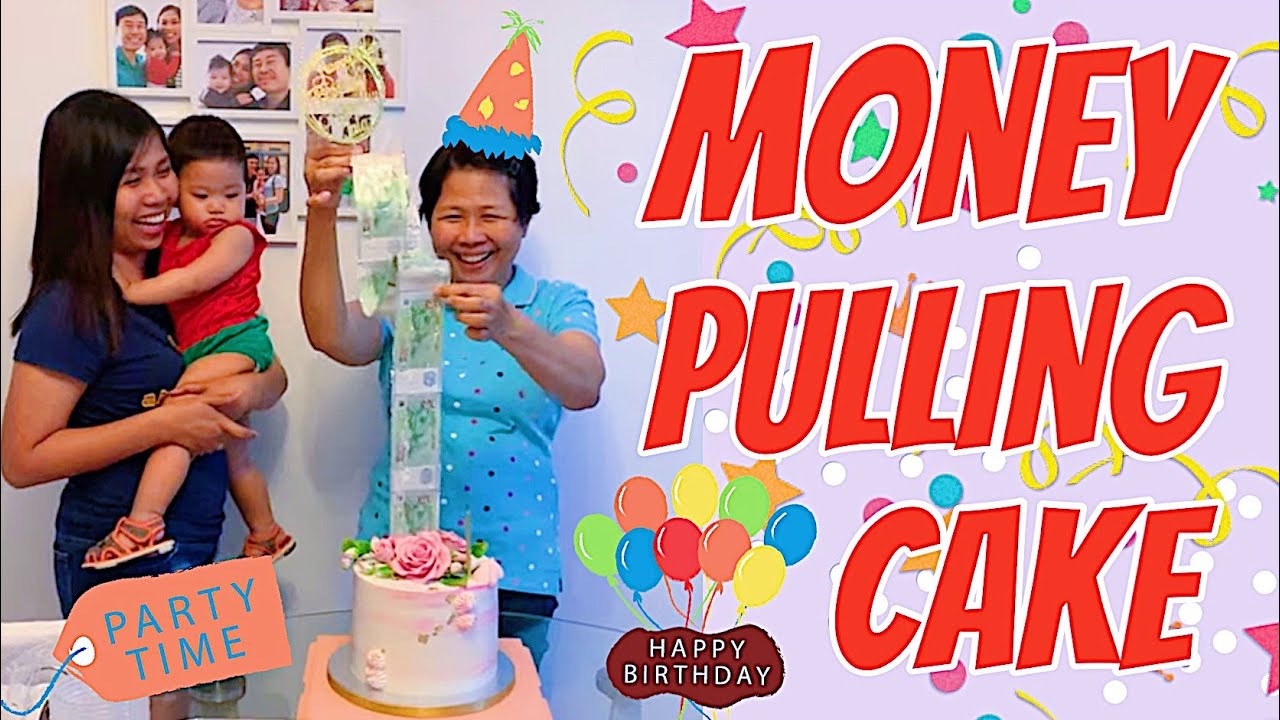 MONEY-PULLING CAKE (Mom's Birthday in Singapore) - YouTube