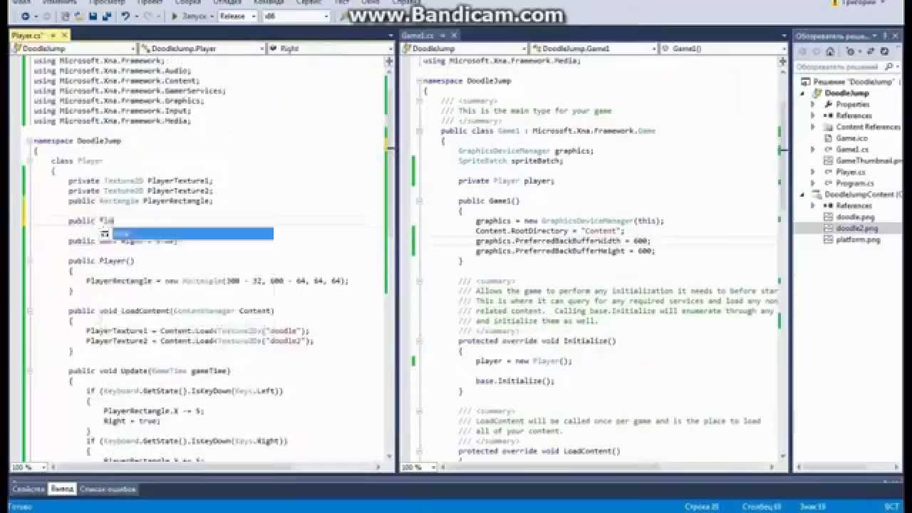 Speed coding (c#/XNA) Making the game Doodle jump. TIME LAPSE. - YouTube