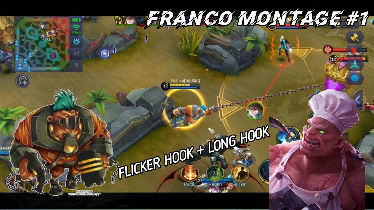 FLICKER HOOK + LONG HOOK RANKED MYTIC | FRANCO HOOK MONTAGE - Mobile Legends - YouTube