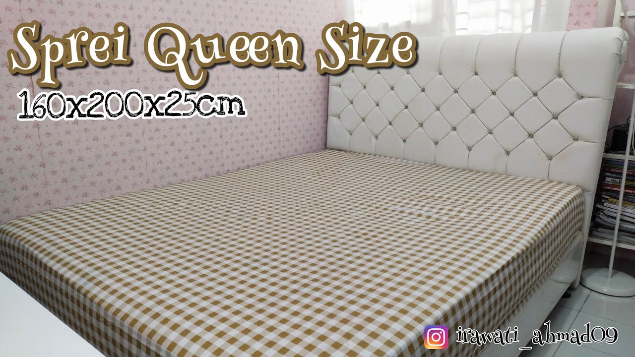 Cara Menjahit Sprei Size Queen untuk pemula | Ukuran 160x200x25cm - YouTube