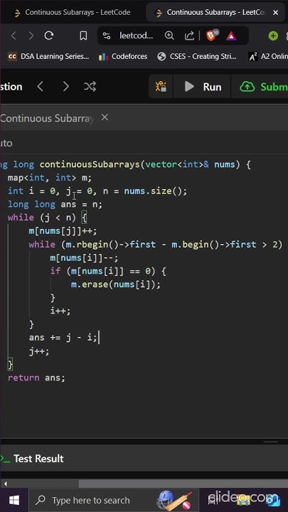 2762. Continuous Subarrays | Editorial | Leetcode #leetcode #coding #hashmap - YouTube