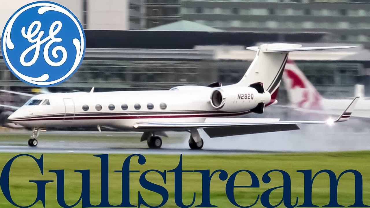 GE's Gulfstream GV-SP (GLF5) landing & departing Montreal (YUL) - YouTube