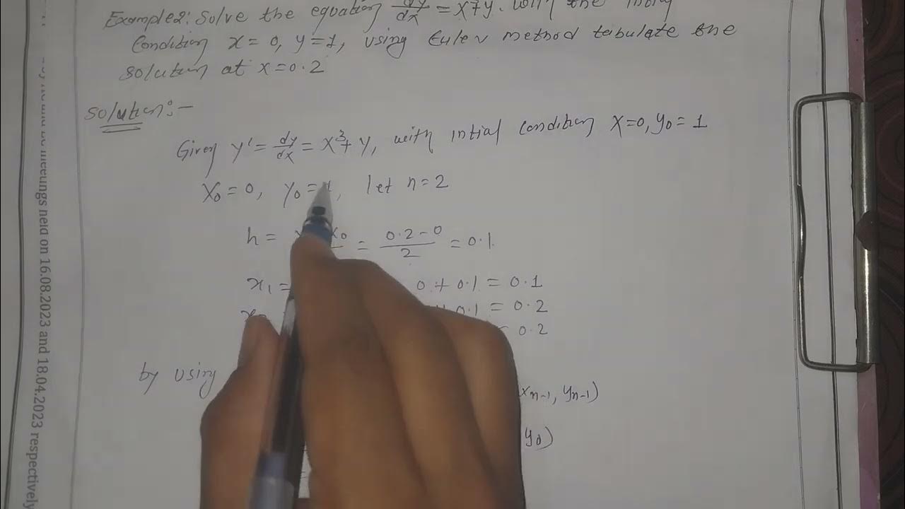 Example of Euler method Numerical Analysis - YouTube