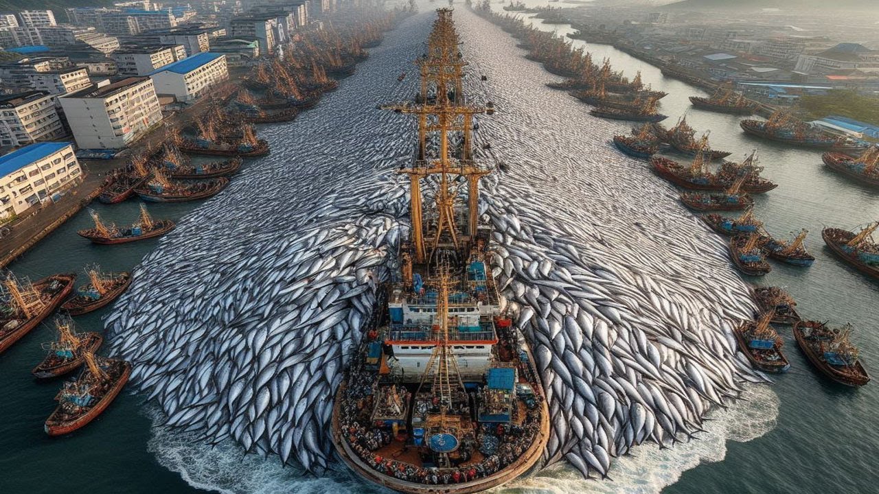 How 9000 Tons Of Fish Caught By Fishermen? - Amazing Fishing Techniques ...