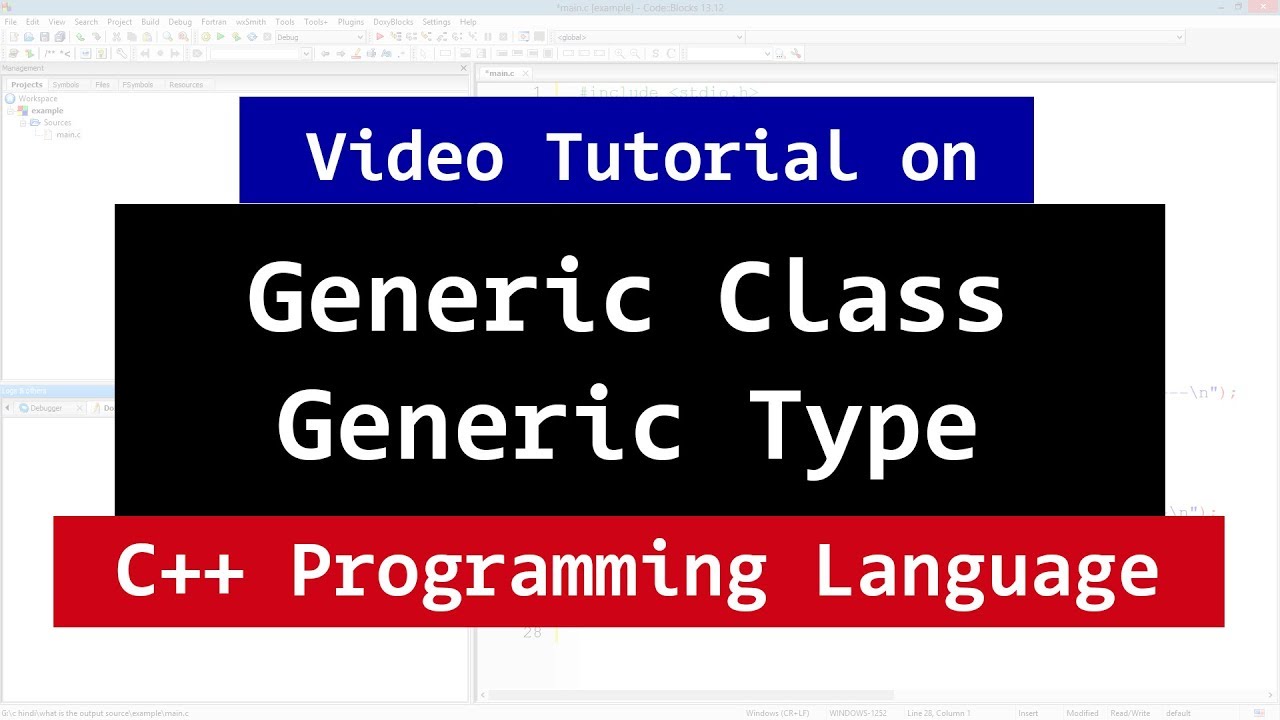 C Generic Class With More Than One Generic Type Cpp Programming Video Tutorials Youtube
