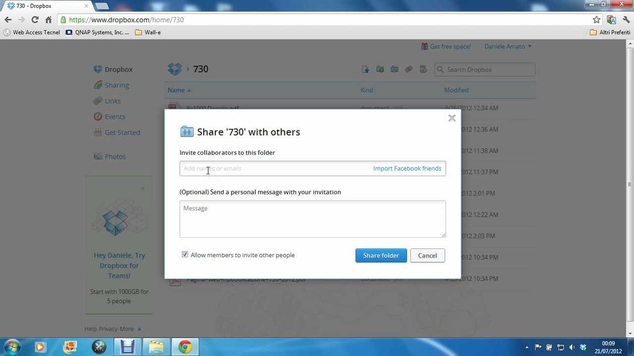 Condividere files o cartelle con Dropbox - tutorial - YouTube
