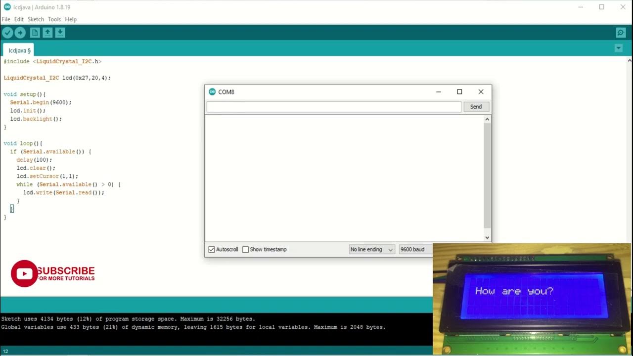 Arduino | Display Text On LCD From Serial Monitor Input - YouTube