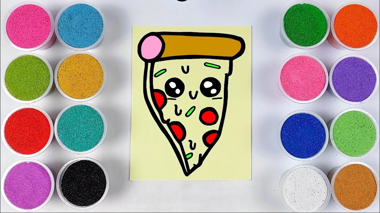 How To Color A Slice Of Delicious Pizza | SAND ART | SAND PAINTING ...
