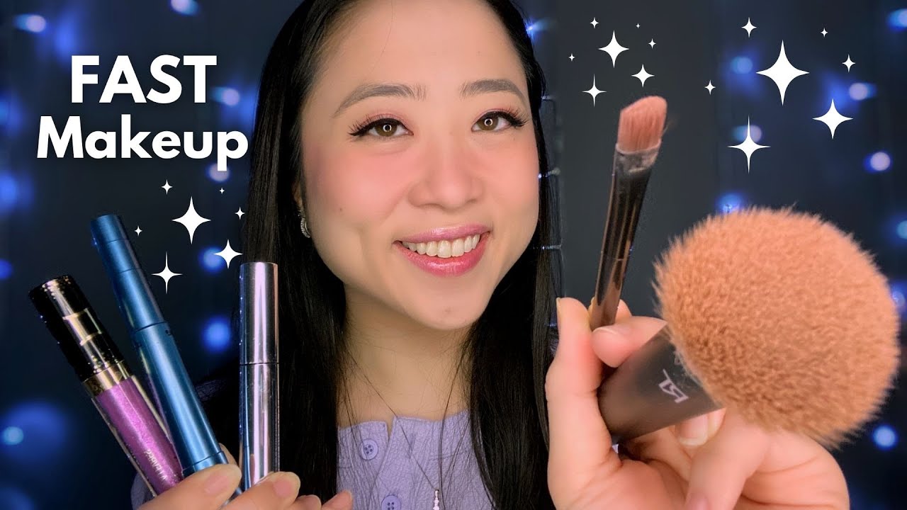 ASMR | Fast & Aggressive Makeup Application, Inaudible Whispering & Layered Sounds - YouTube