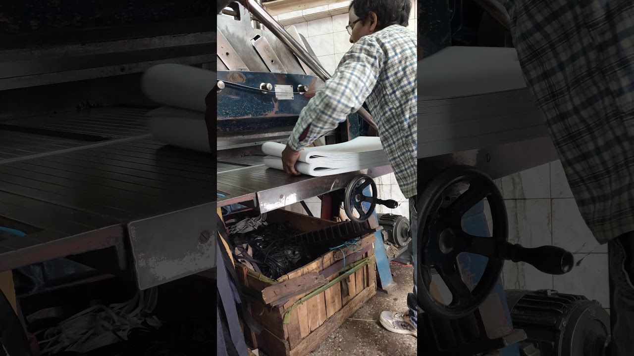 Rexine cutting machine - YouTube