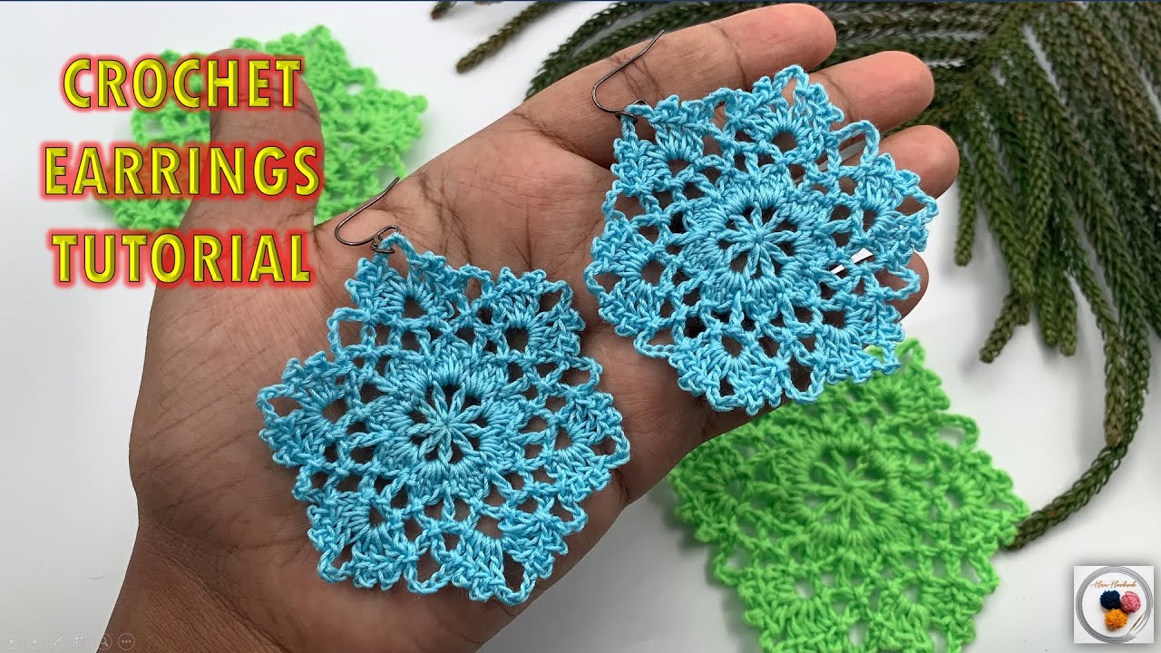 Crochet Snowflake Earring Pattern Tutorial | Elegant Handmade Winter ...
