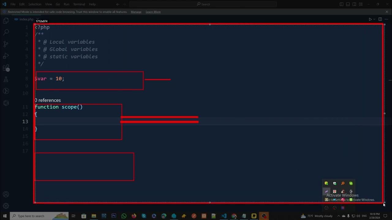PHP Variable Scope & Operator - YouTube