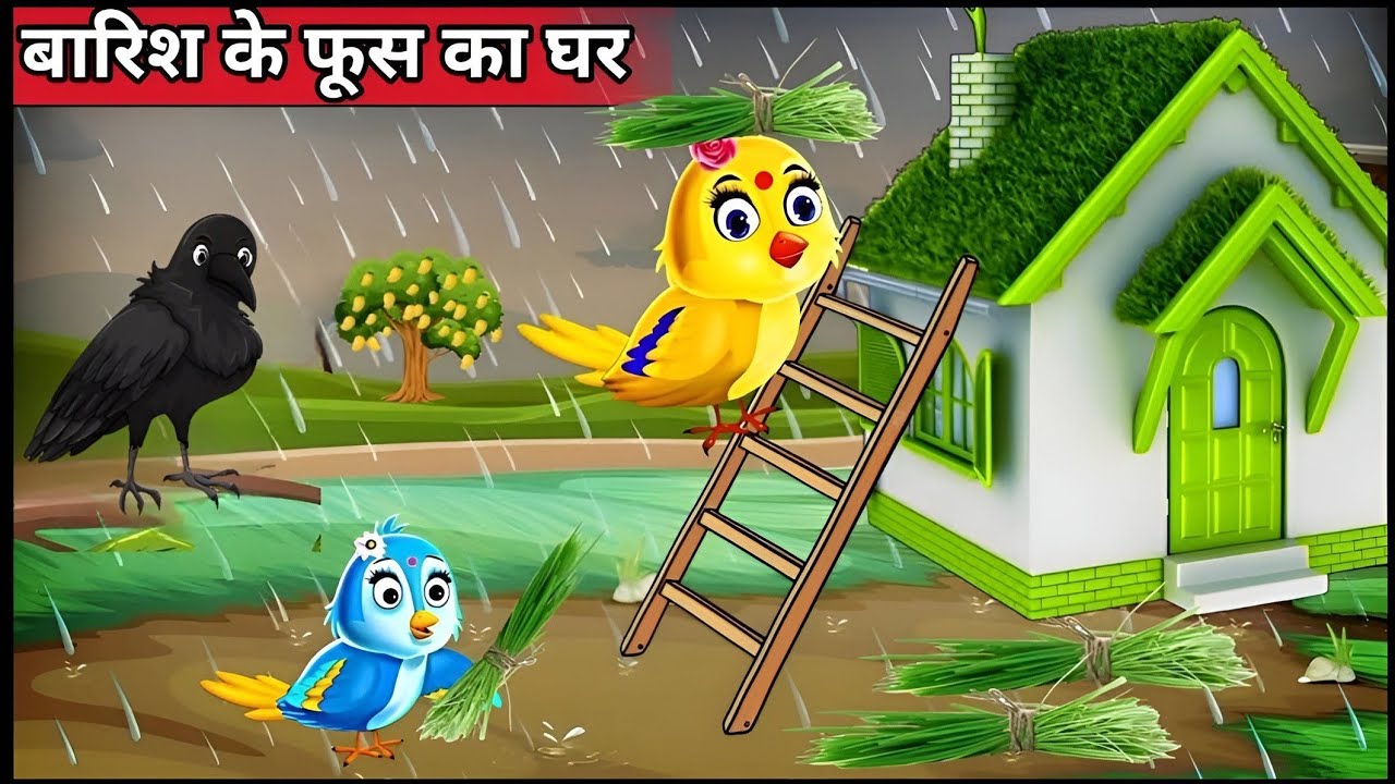 चिड़ियां की हरी घास का घर |chidiya rani | cartoon hindi| chidiya ...