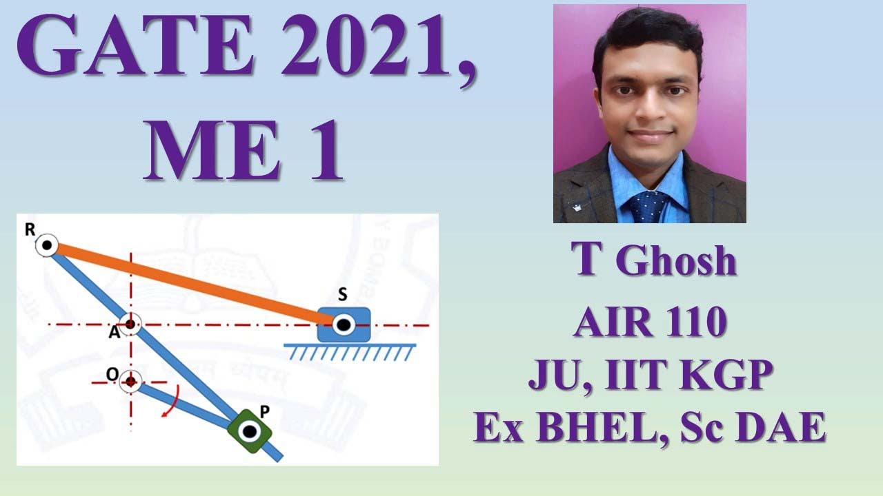 Whitworth quick-return mechanism, quick-return ratio, GATE 2021, ME1 ...