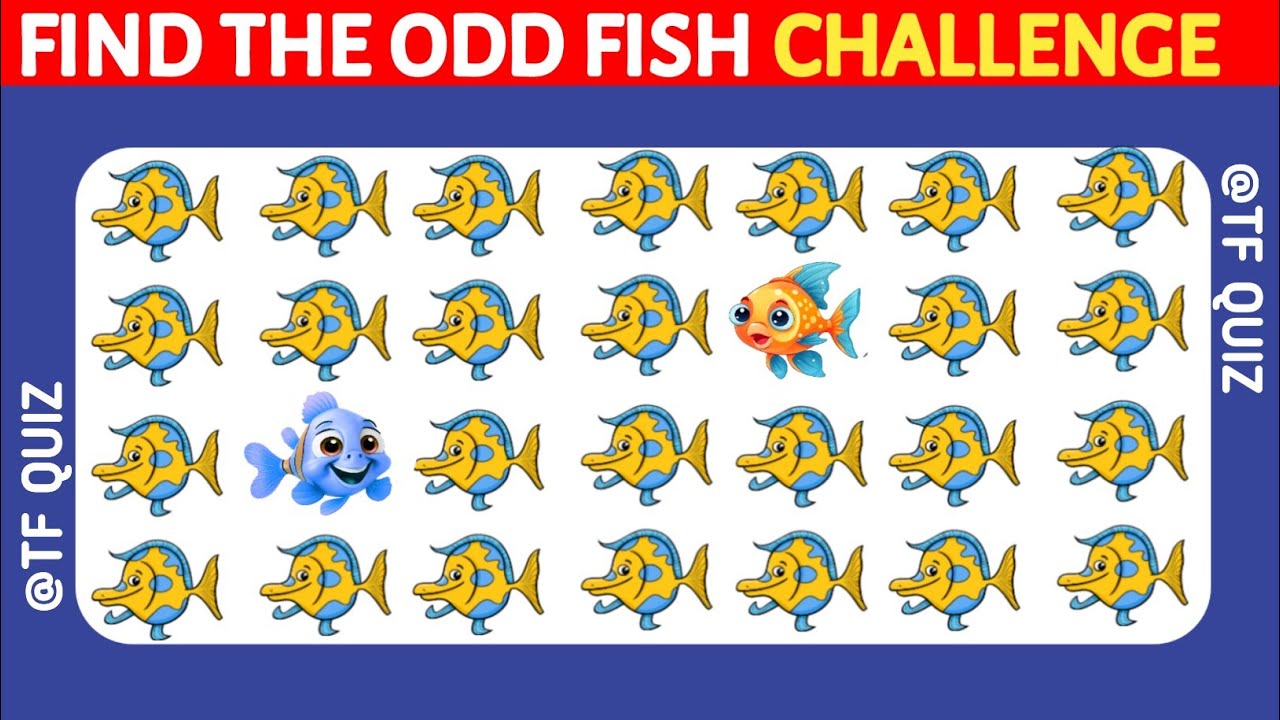 Find the odd fish challenge | Find the odd one out 🐠🐟 | odd emoji Puzzle | Fish Edition - YouTube