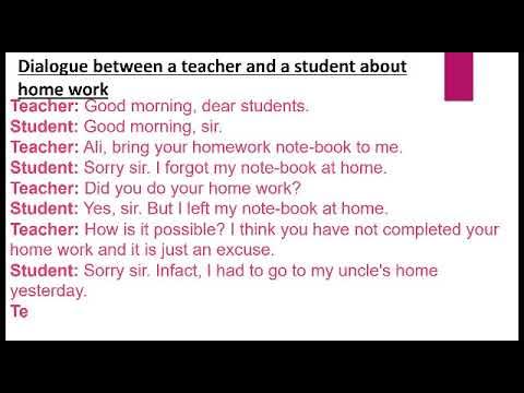 Dialogue between teacher and student about homework | the english school - YouTube