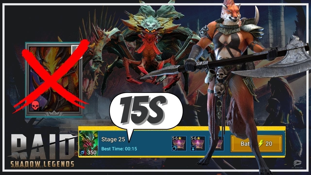 15 Seconds Spider 25 Team With NO SICIA... Ft. Teumesia... | RAID ...