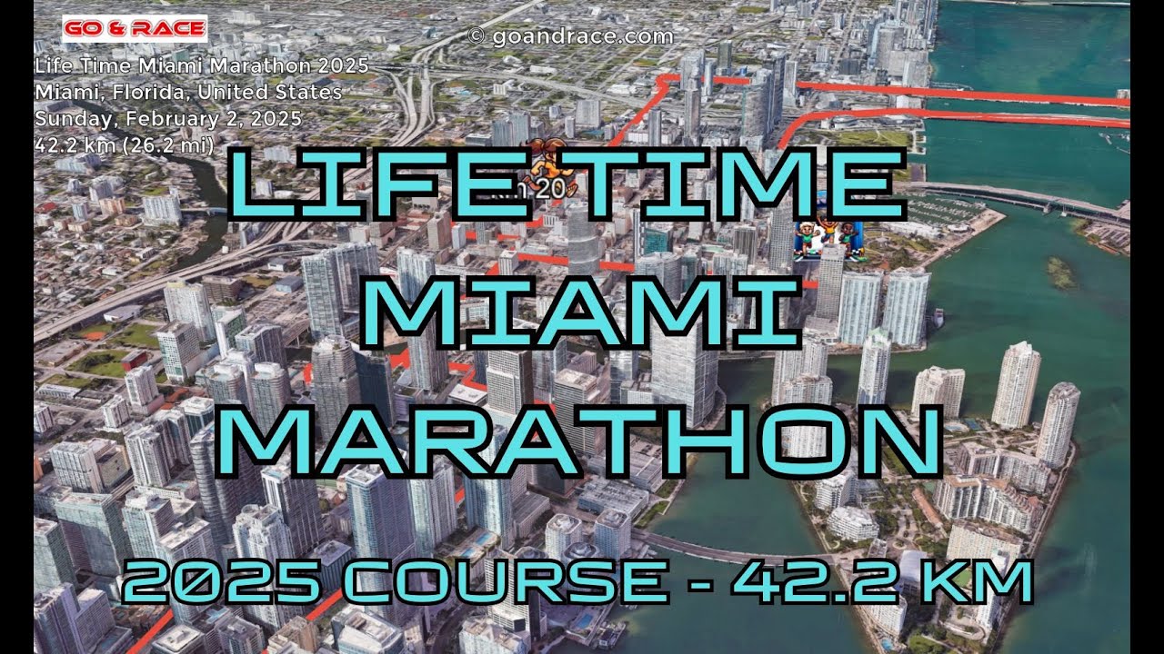 Life Time Miami Marathon 2025: fly over the marathon course! Video of ...