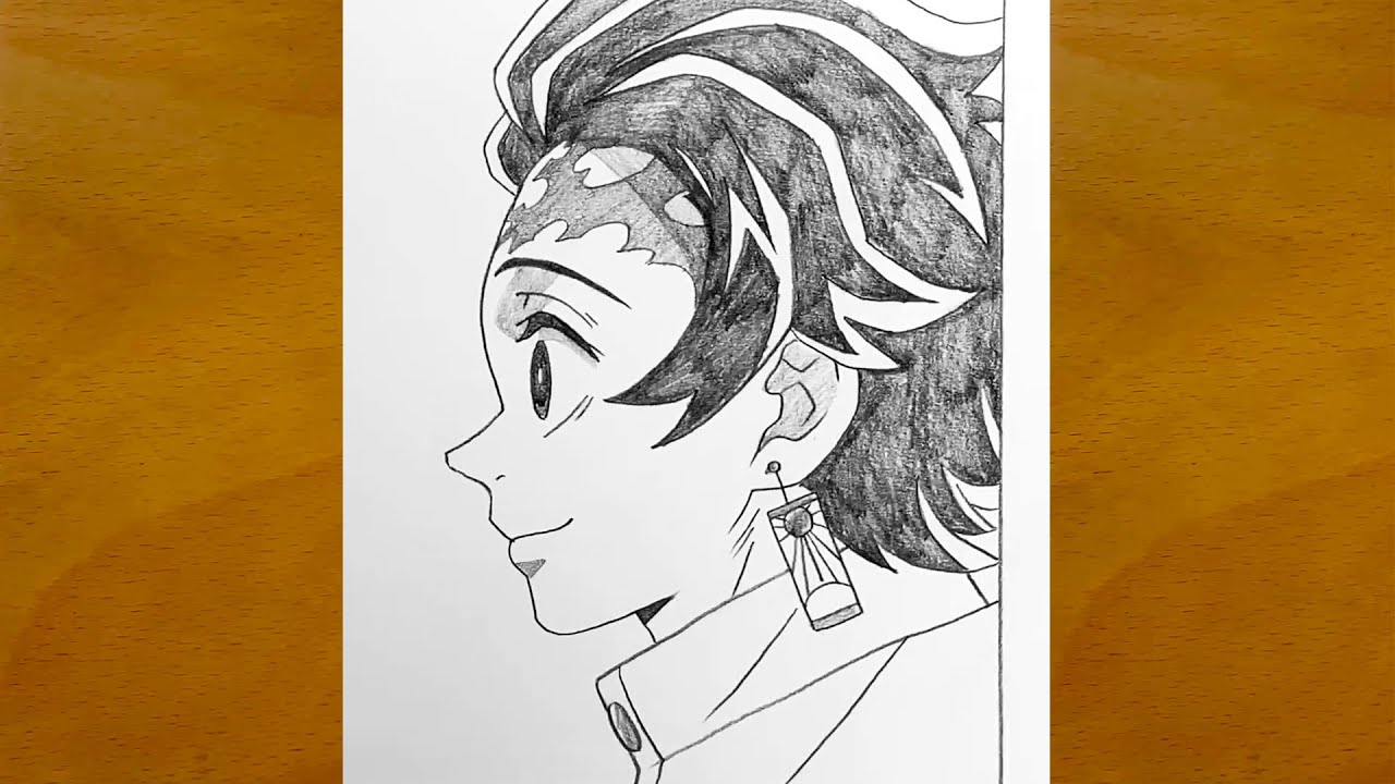 How to Draw Tanjiro Kamado from Demon Slayer || Easy Anime Drawing ...