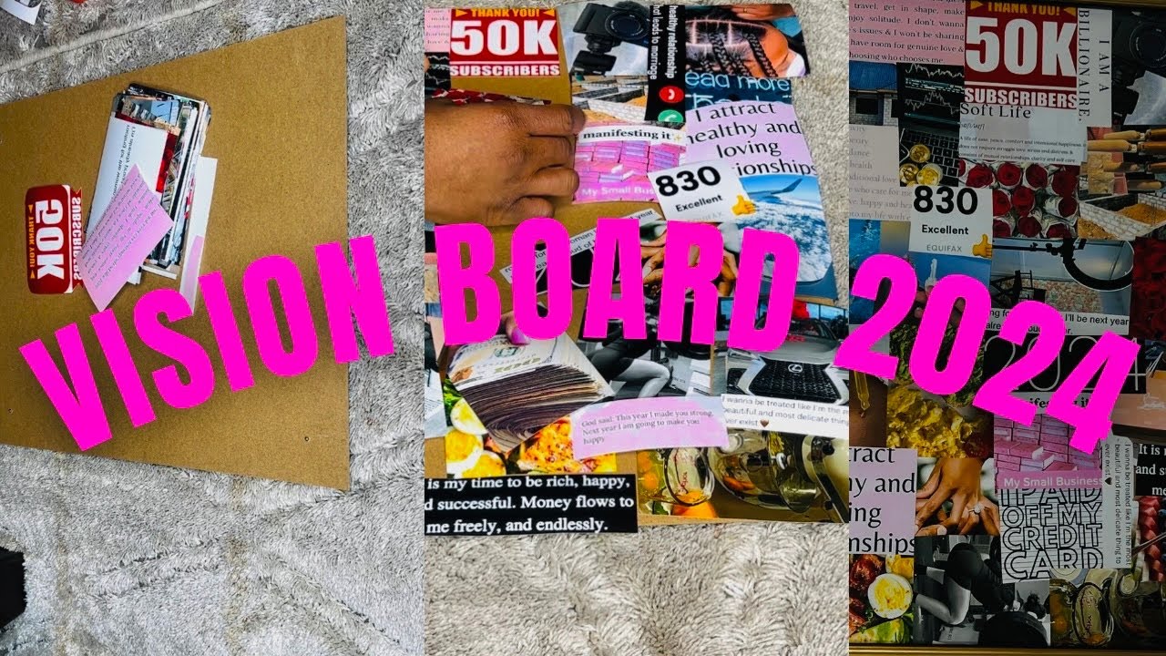 Making my 2024 Vision Board | First Vision Board Ever | Manifesting ...