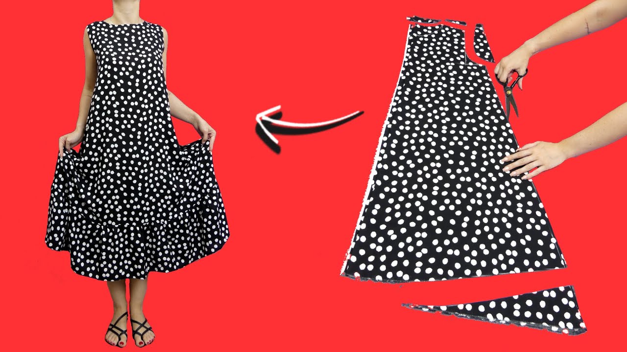 How to sew simple summer dress for 30 minutes - YouTube