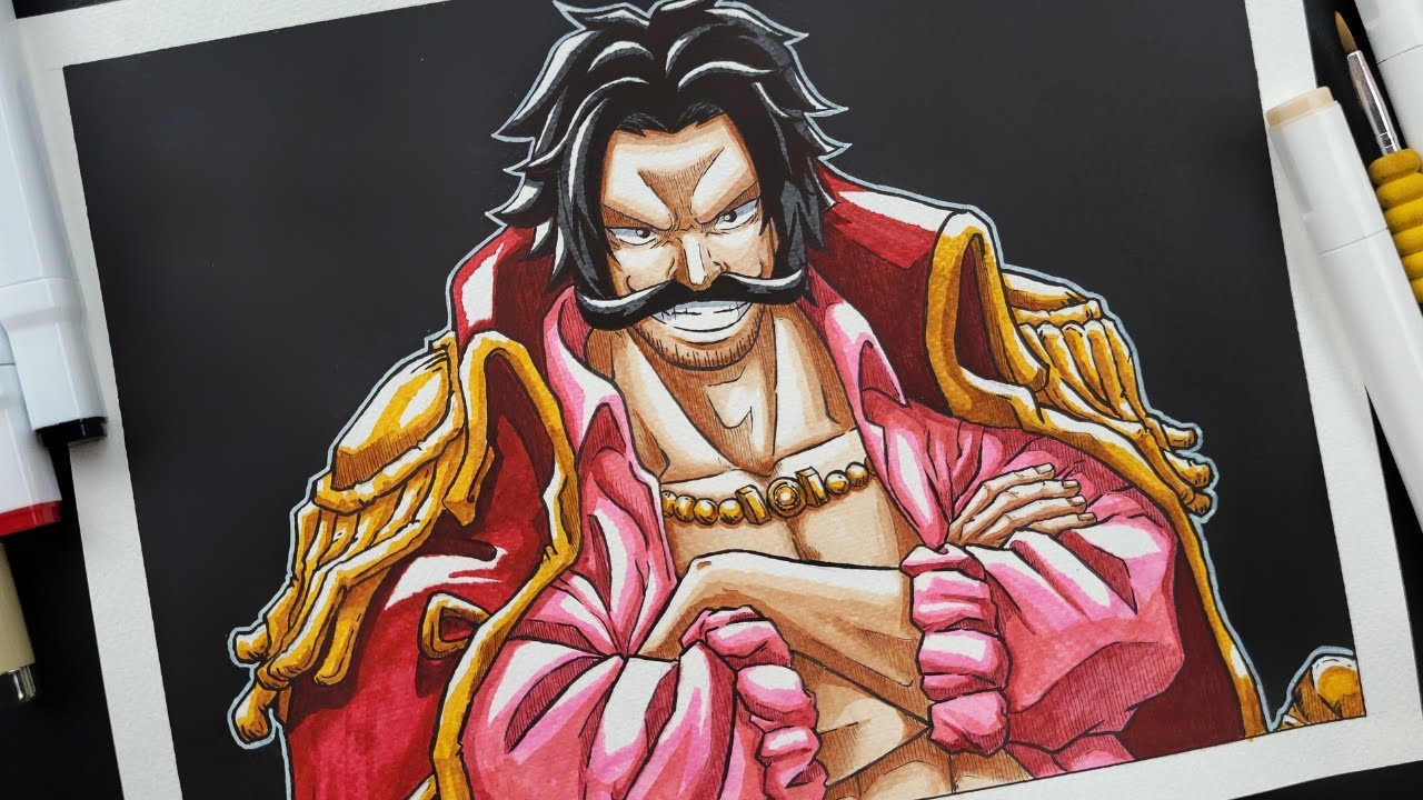 Drawing GOL D. ROGER - The Pirate King [One Piece] - YouTube