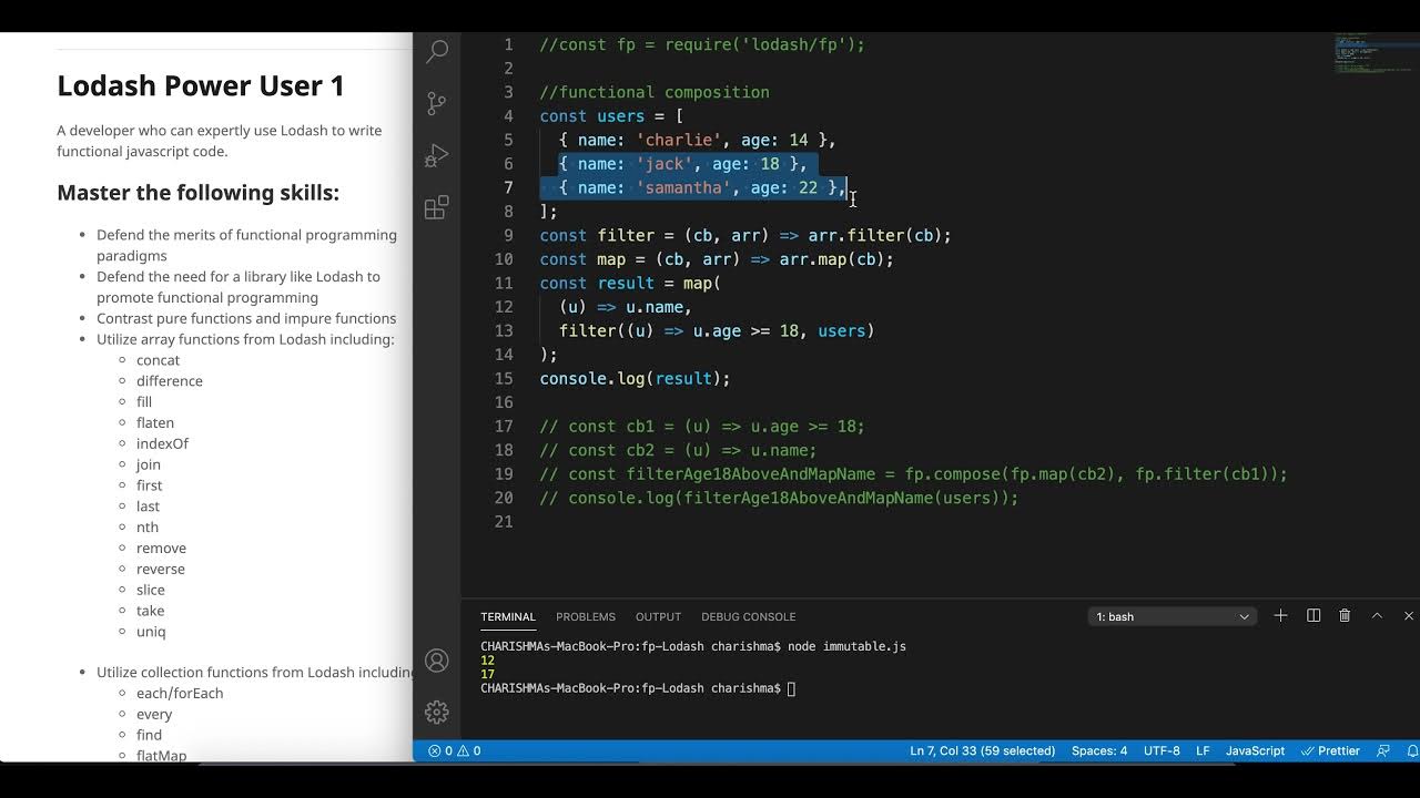 Functional Programming and Lodash functions - YouTube