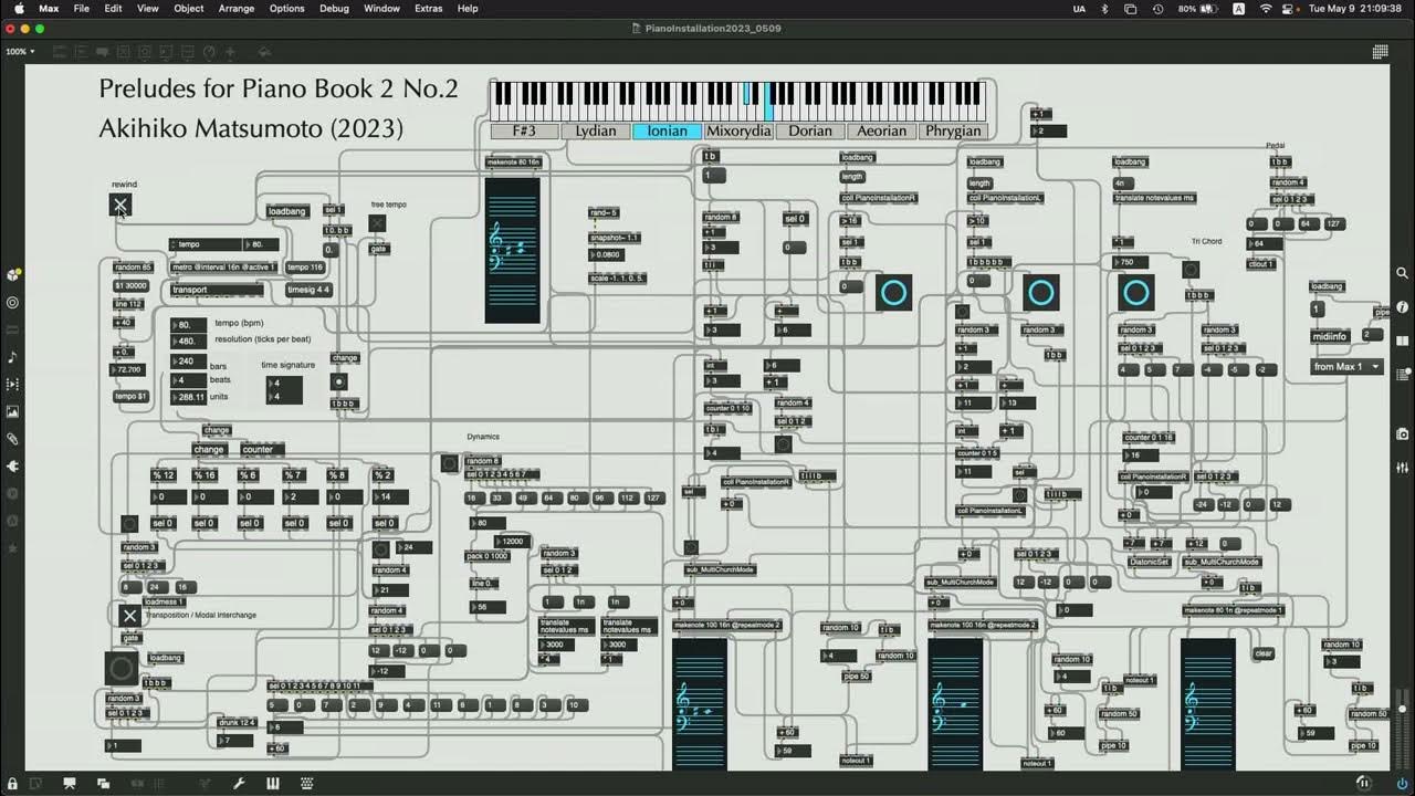 Max/MSP for Piano / Algorithmic Composition by Akihiko Matsumoto - YouTube