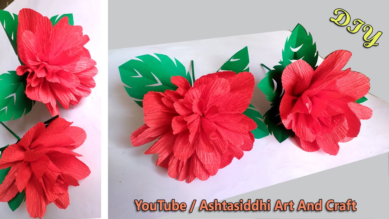 Very Easy Paper Flower Craft | DIY Flower Craft | Paper Flower Making ...