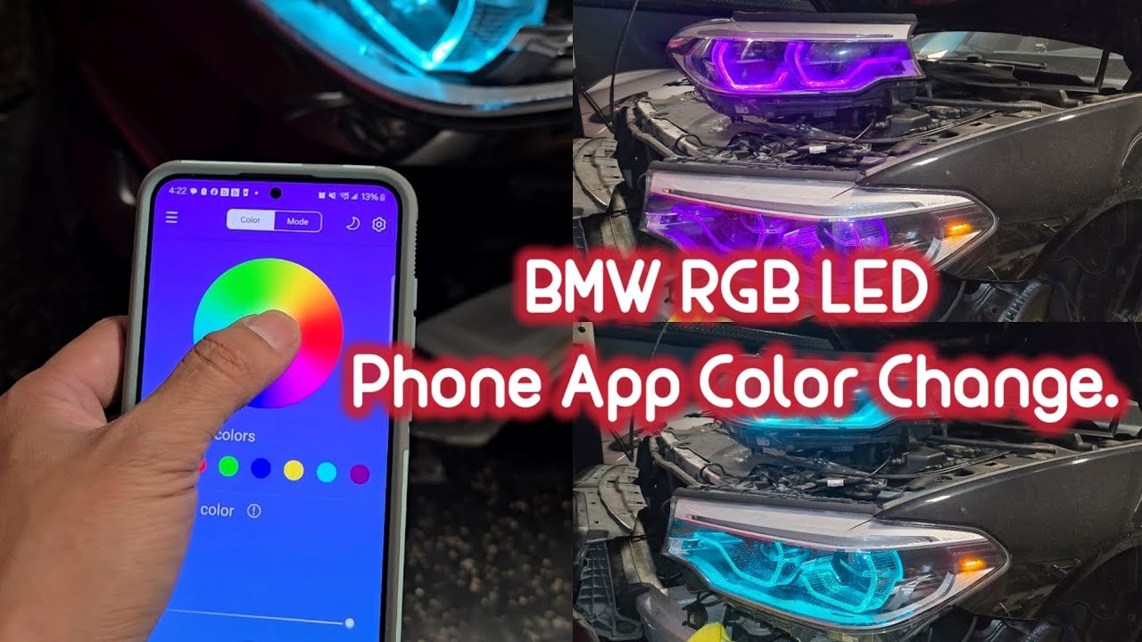 RGB LED Phone App Color Change install on 2019 BMW 550i. - YouTube