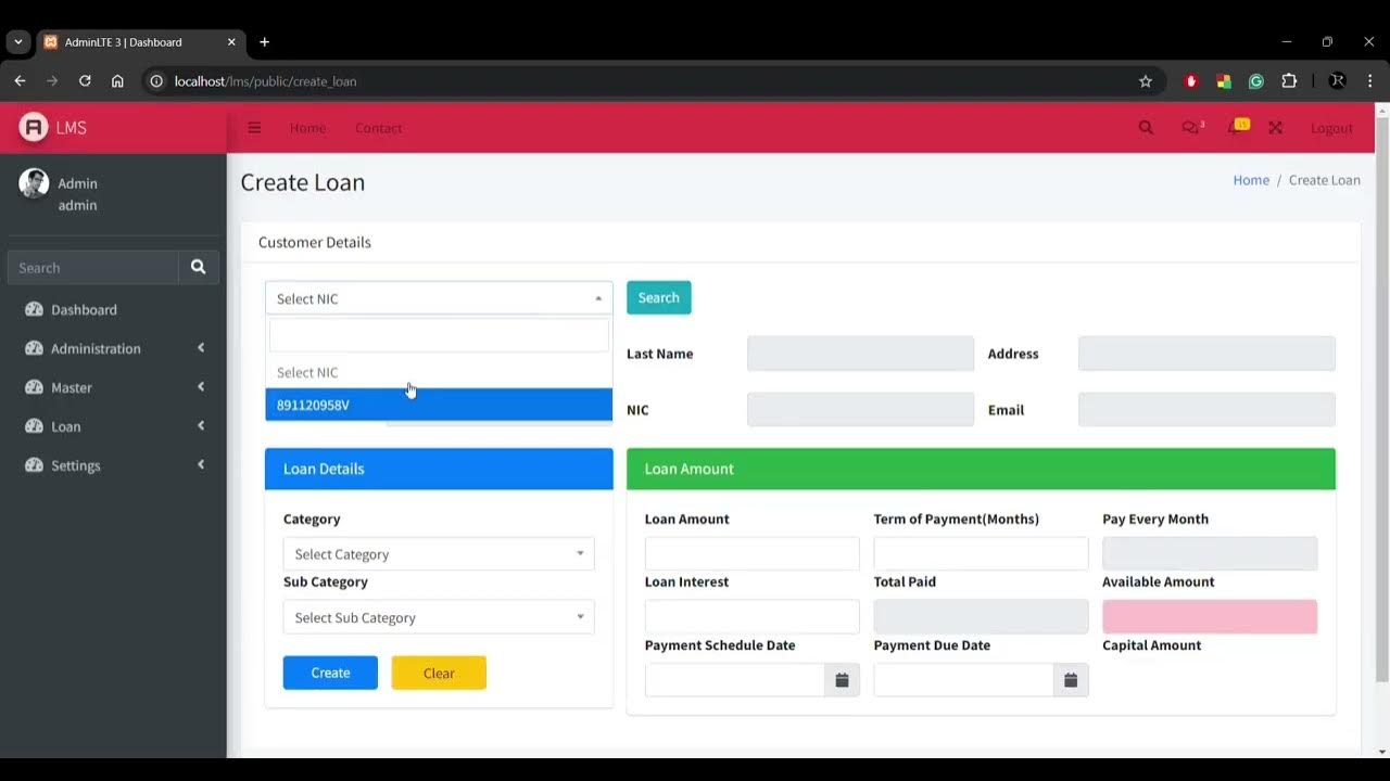 LARAVEL PHP MYSQL Loan Management and Monitoring System for University Projects - YouTube