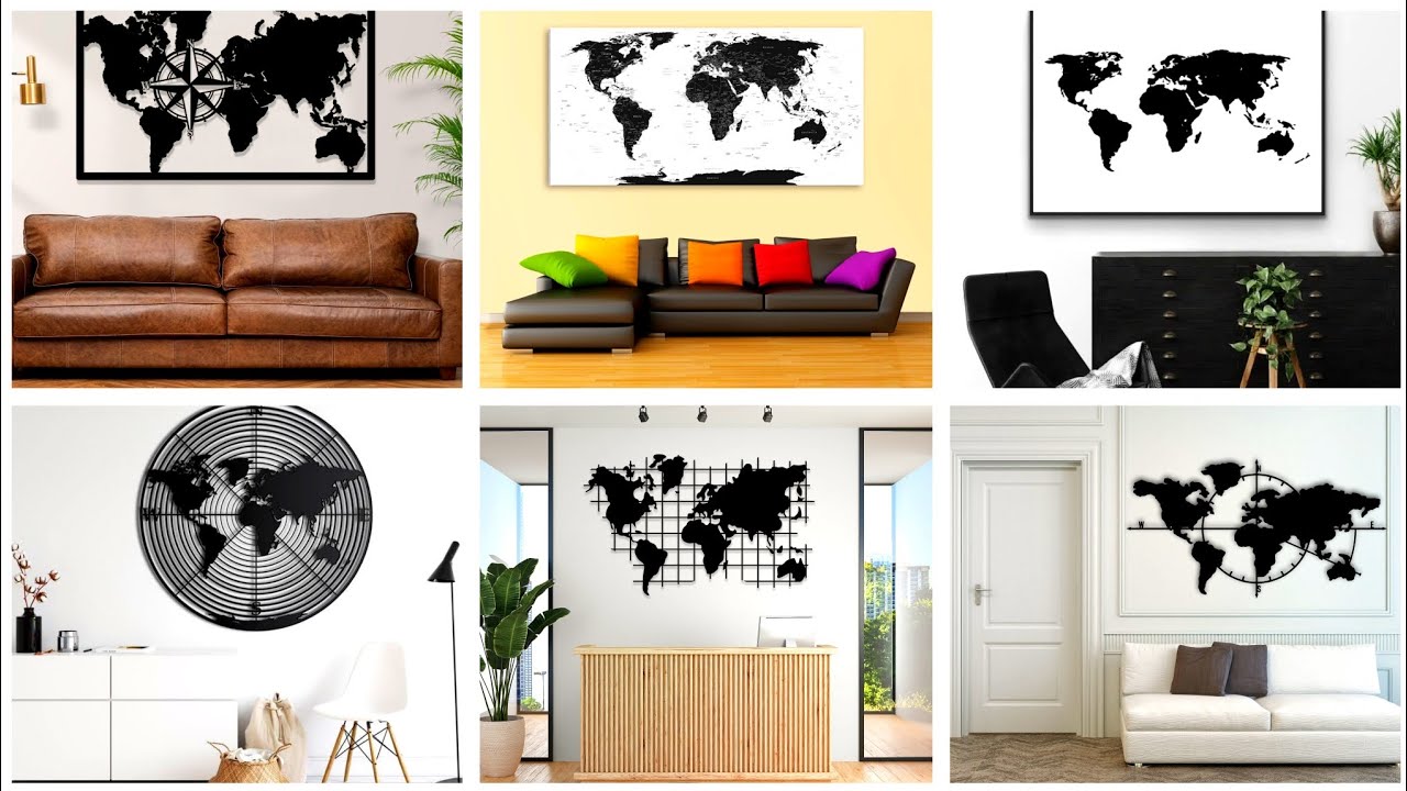 Best & Unique World Map Wall Art Designs | World Map Wall Collection ...
