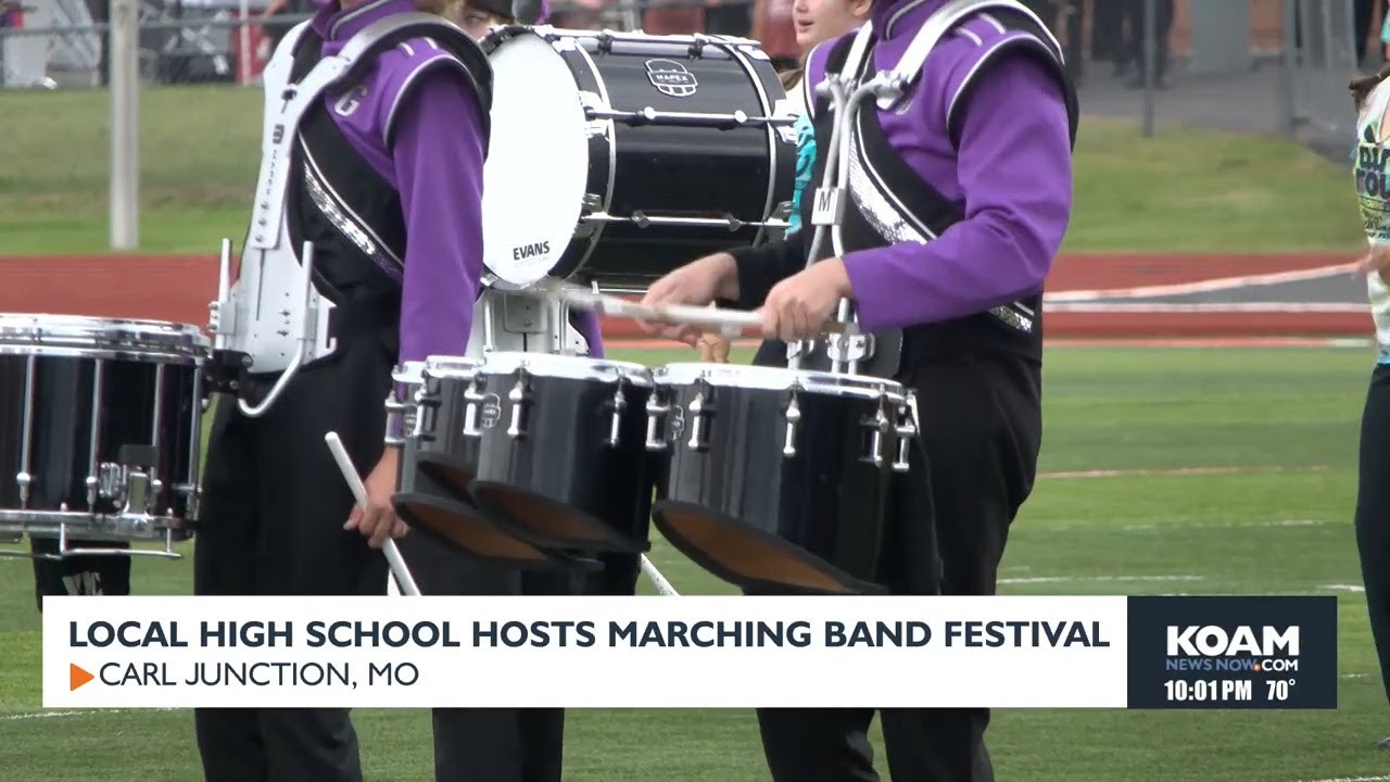 Local marching bands go head-to-head in competition - YouTube