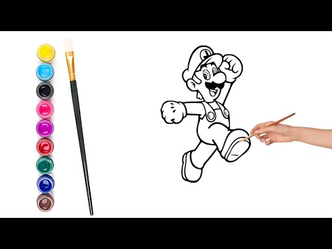 Super Mario easy coloring page for kids | page color art - YouTube