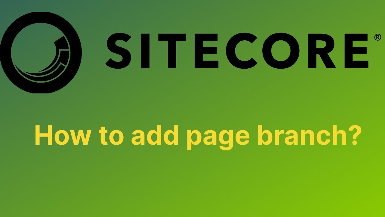 How to add page branch? - YouTube