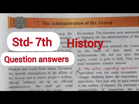 std 7th History, chapter 7 Administration of Swaraj, question answers ...