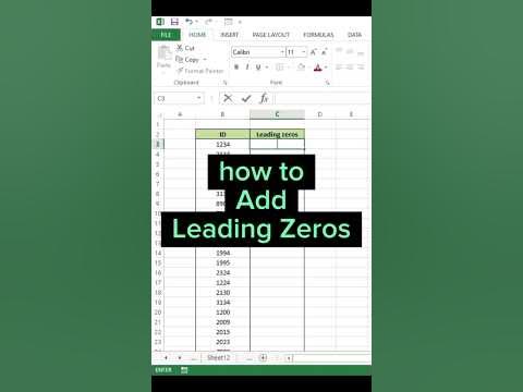 Excel Tips: Adding Leading Zeros Made Easy! #excel #excelshorts - YouTube