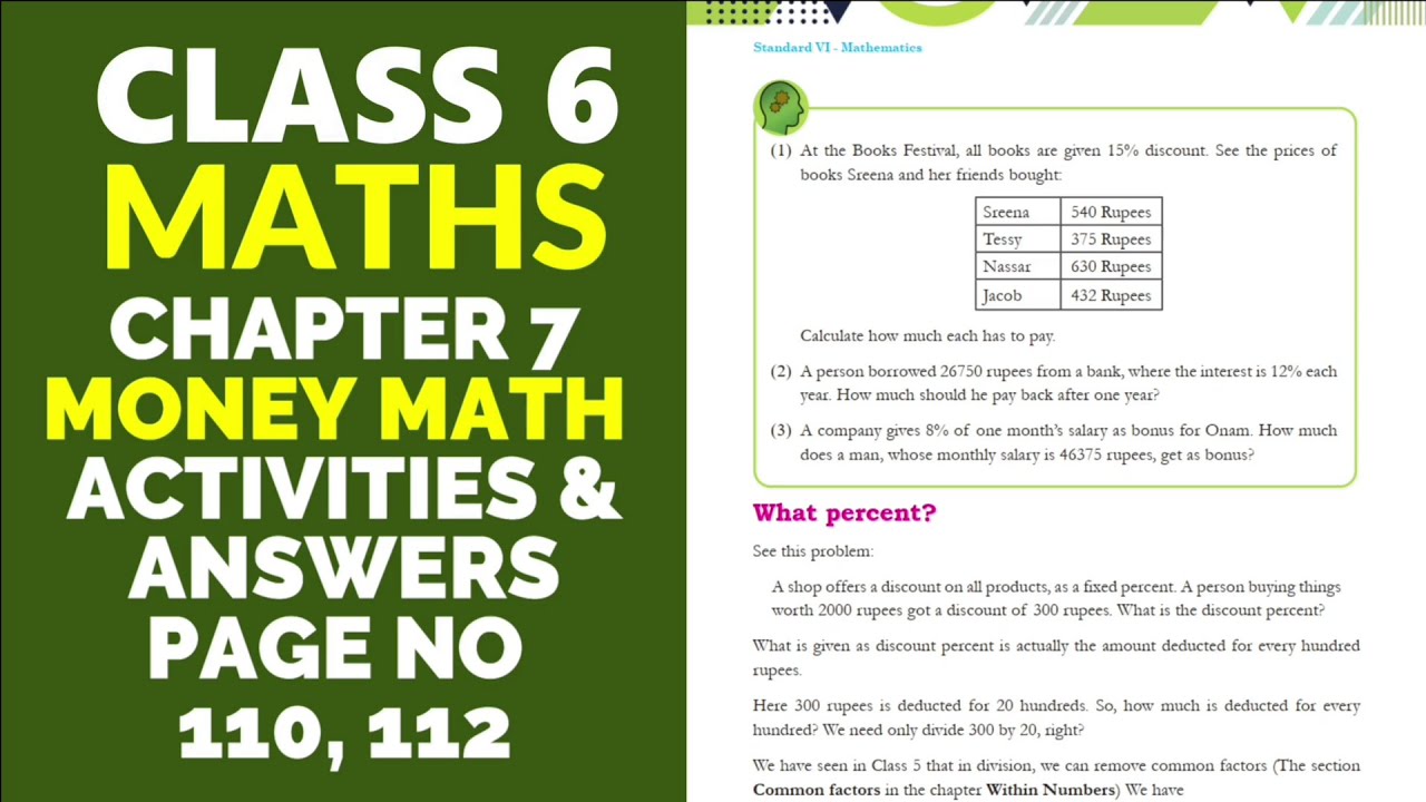 Class 6 Maths 2025 | Chapter 7 | Money Math - Questions & Answers ...