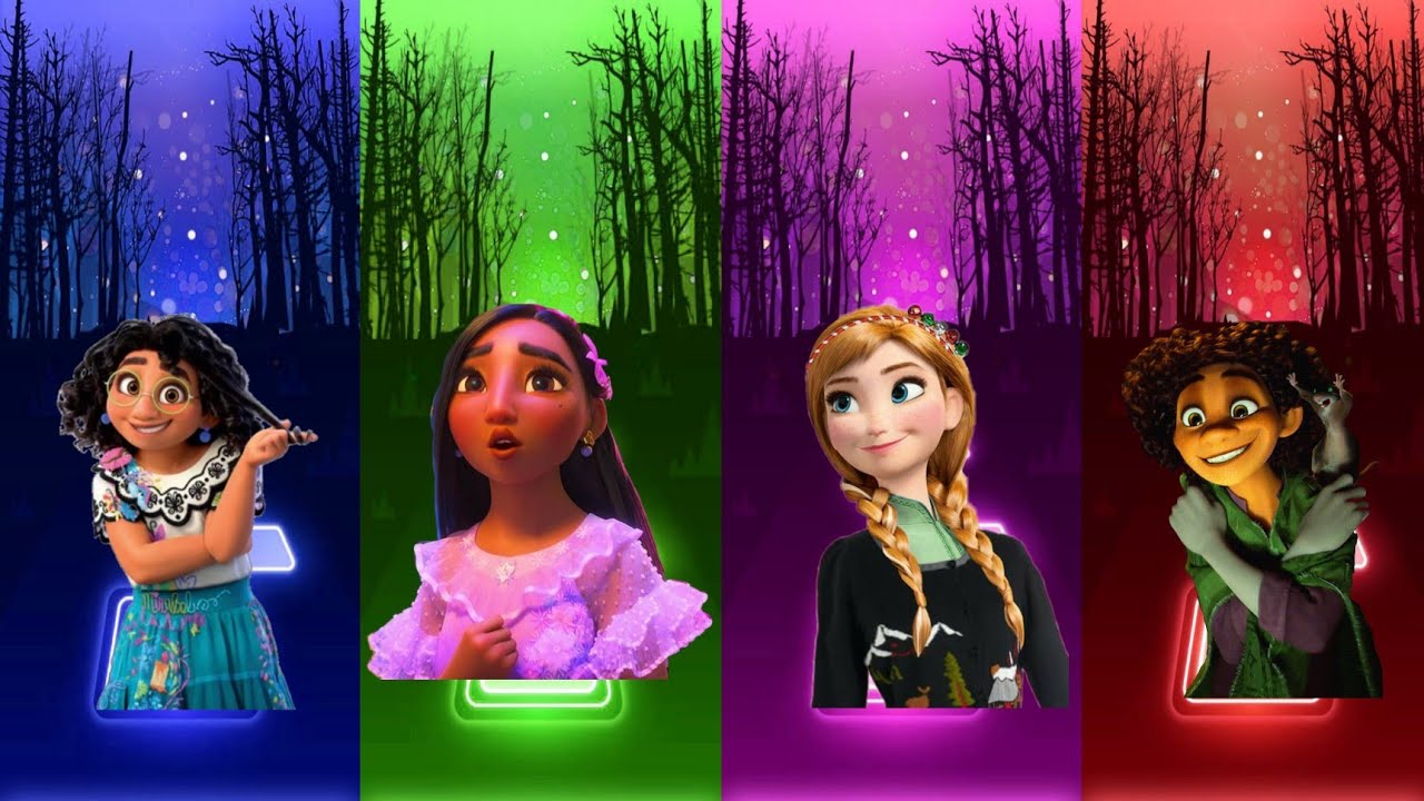 Mirabel,Build a Snowman, How Far I'll Go,Moana, isabela, we don't talk ...