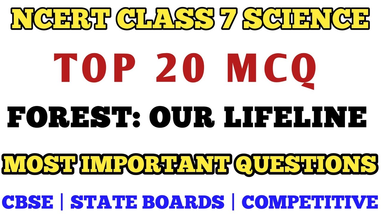 Best Mcq Class 7 Forests : Our Lifeline Full Chapter // | NCERT Science ...