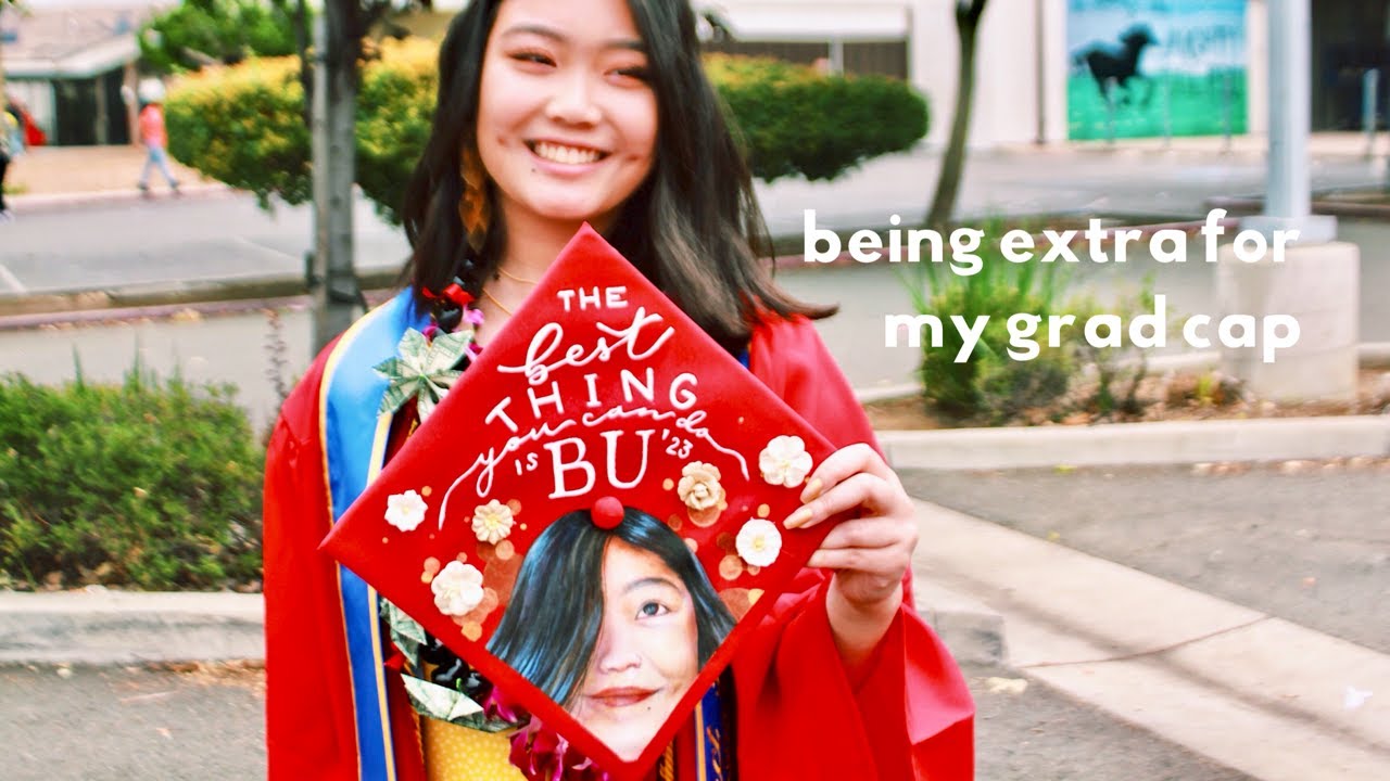 painting my graduation cap (+ grad night bonus) - YouTube