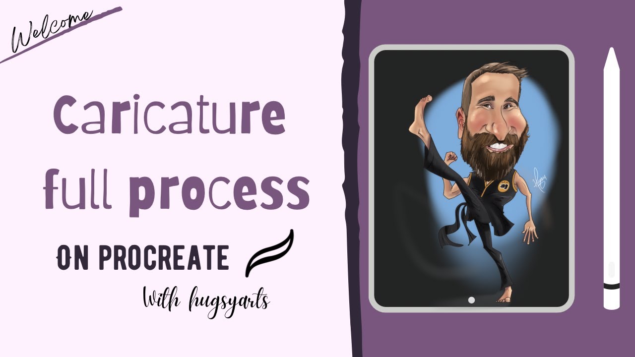 Full caricature on procreate - YouTube