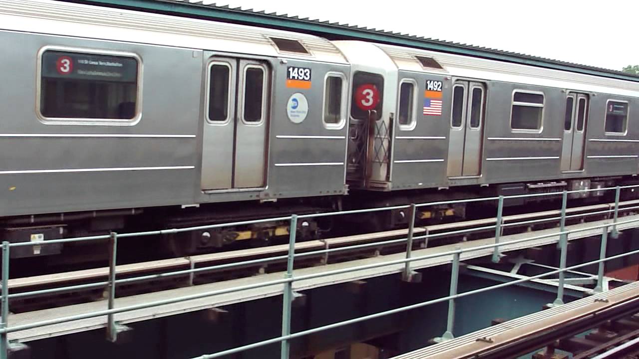 IRT Livonia Ave Line: R62 3 Train at Saratoga Ave (Manhattan Bound ...