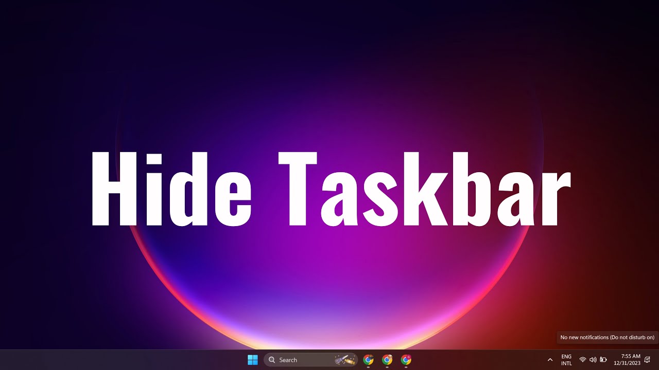 How to Hide Taskbar in Windows 11 - YouTube