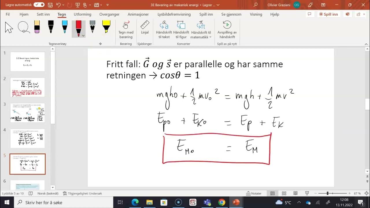 Fysikk 1 3E Bevaring av mekanisk energi del 1 - YouTube