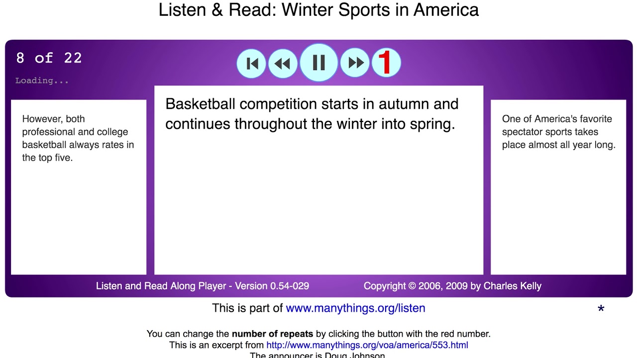 Winter Sports in America (Listen & Read Along) - YouTube
