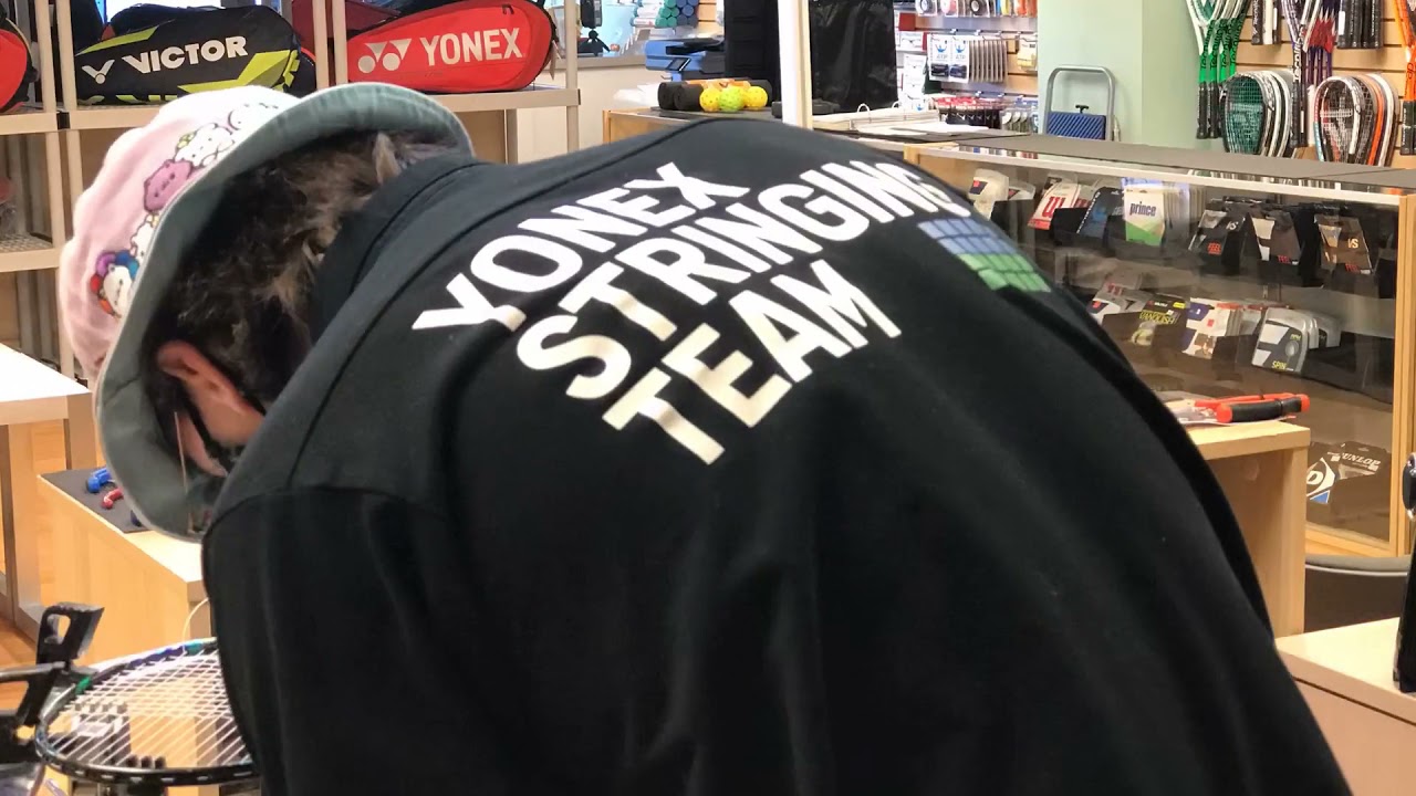 Time Lapse: How to String a Yonex Astrox 99 LCW Badminton Racquet - YouTube