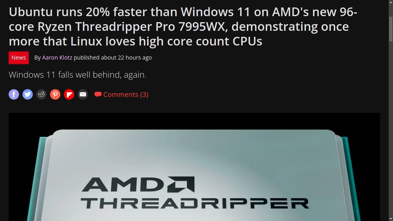 Ubuntu runs 20% faster than Windows 11 on AMD's new 96-core Ryzen ...